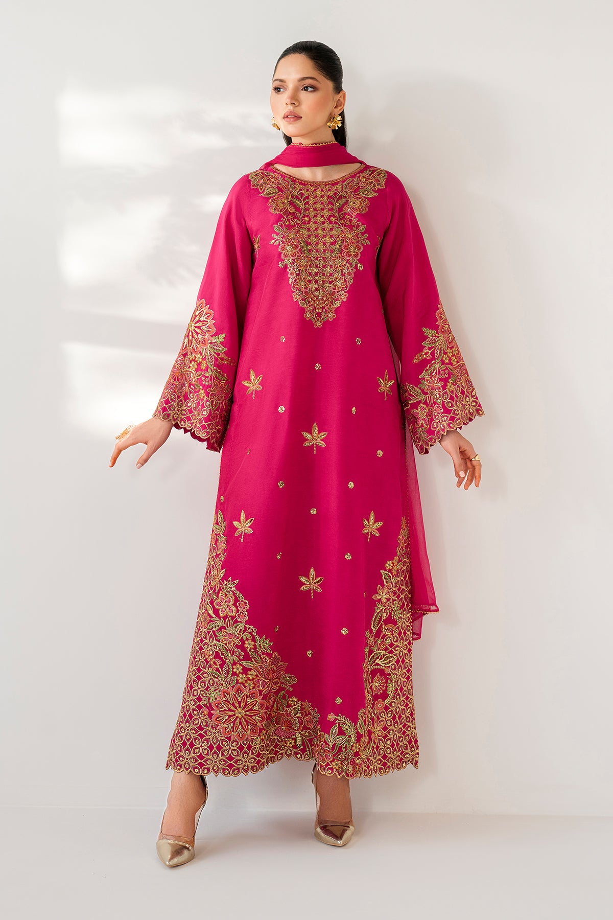EMBROIDERED RAW SILK PR-1165